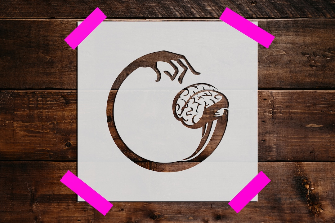 Brain Hand Stencil, Reusable Brain Hand Stencil, Art Stencil, DIY Craft ...