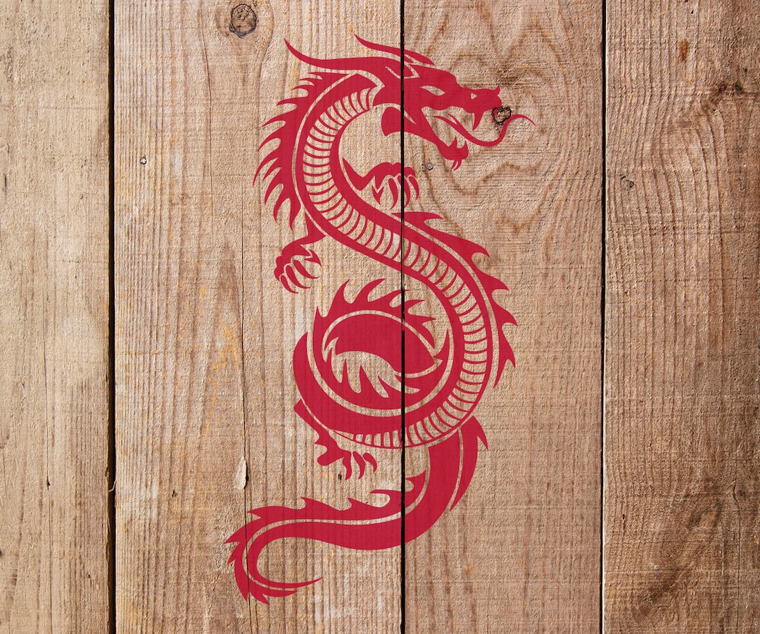 Dragon Stencil, Reusable Dragon Stencil, DIY Craft Stencil, Large ...