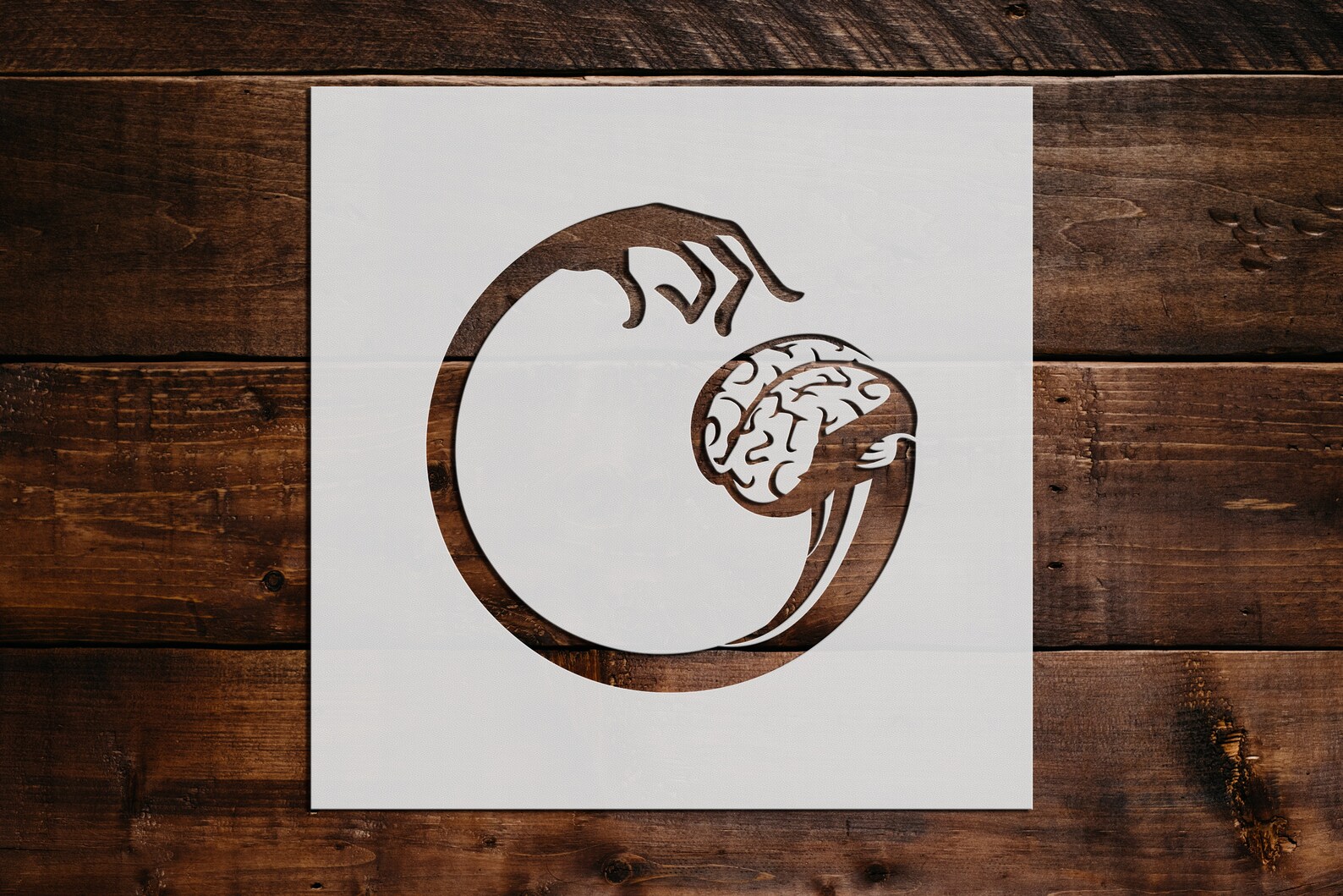 Brain Hand Stencil Reusable Brain Hand Stencil Art Stencil - Etsy