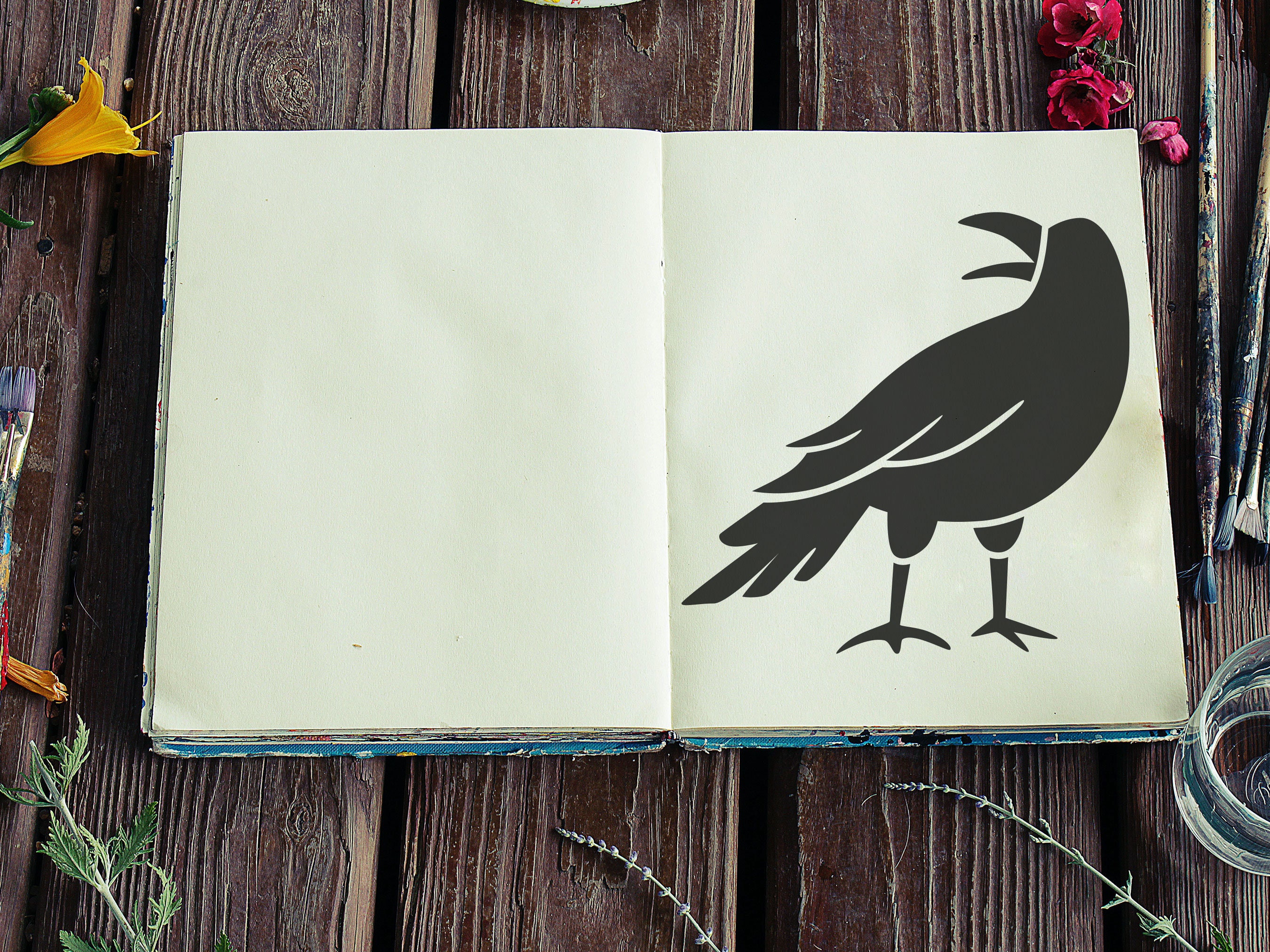 Crow Stencil, Reusable Crow Stencil, Art Stencil, DIY Craft Stencil ...