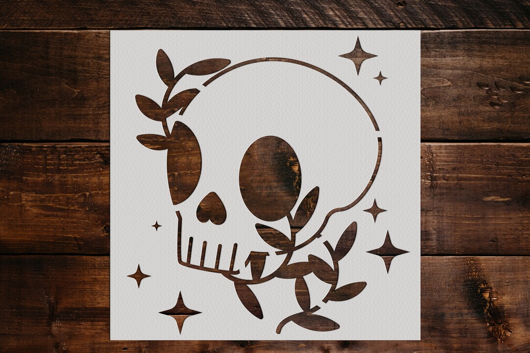 Skull Stencil - Reusable Skull Stencil - DIY Craft Stencil, Painting ...