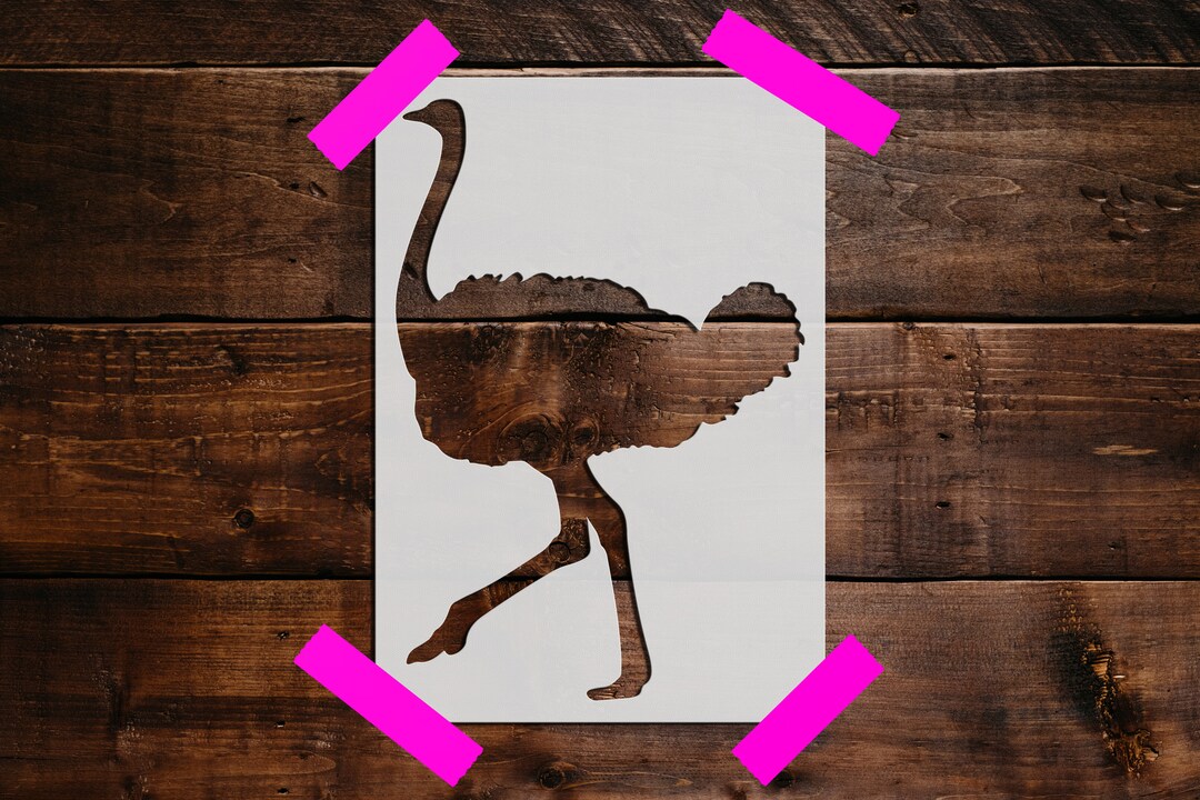 Ostrich Stencil - Reusable Ostrich Stencil - Art Stencil - DIY Craft ...