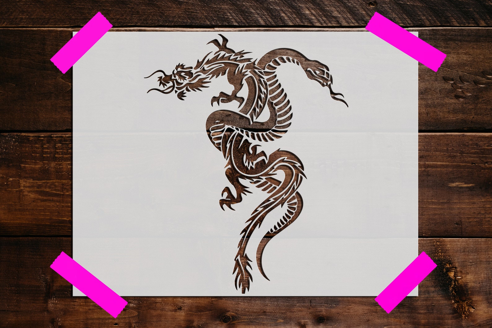 Two Dragons Stencil Reusable Two Dragons Stencil Art - Etsy