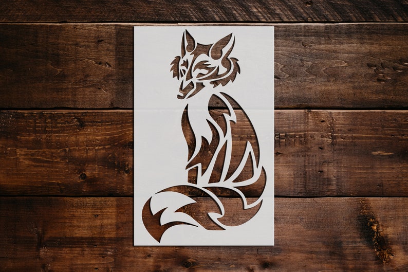 Sitting Fox Stencil Reusable Sitting Fox Stencil DIY Craft - Etsy