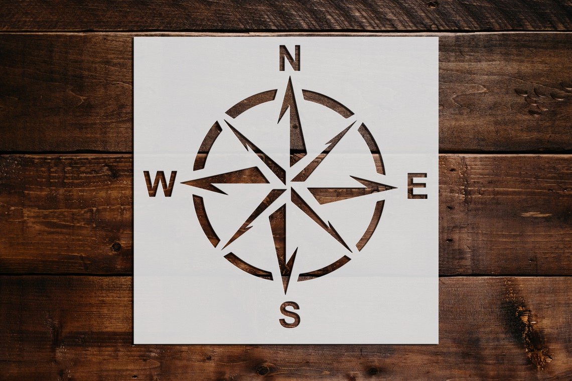 Compass Stencil Reusable Compass Stencil DIY Craft Stencil - Etsy