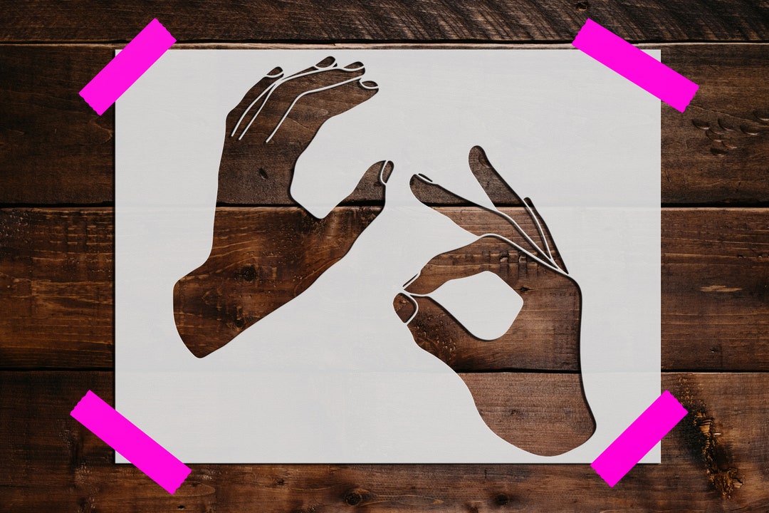 Hands Signing Stencil, Reusable Hands Signing Stencil, Art Stencil, DIY ...