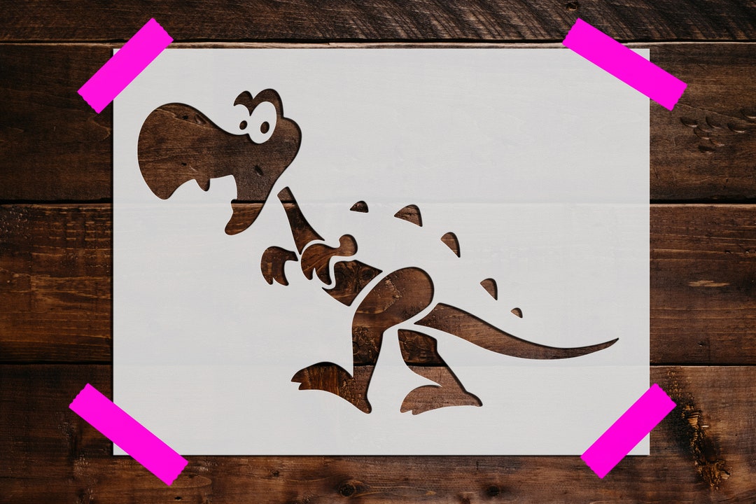 Cute T-rex Dinosaur Stencil, Reusable Cute T-rex Stencil, Art Stencil ...