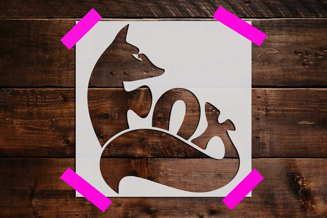 Fox Stencil Reusable Fox Stencil Art Stencil DIY Craft - Etsy