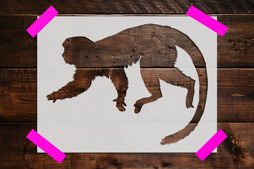 Monkey Stencil, Reusable Monkey Stencil, DIY Craft Stencil, Large ...
