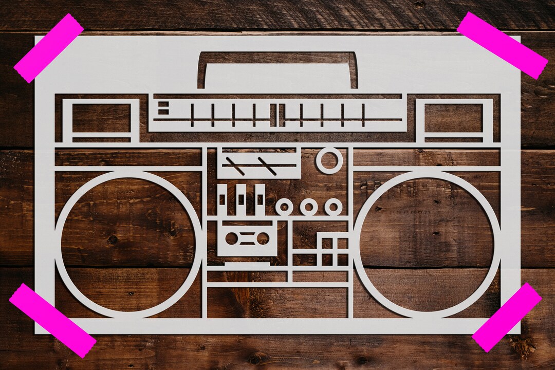 Radio Stencil, Reusable Radio Stencil, DIY Craft Stencil, Large Radio ...