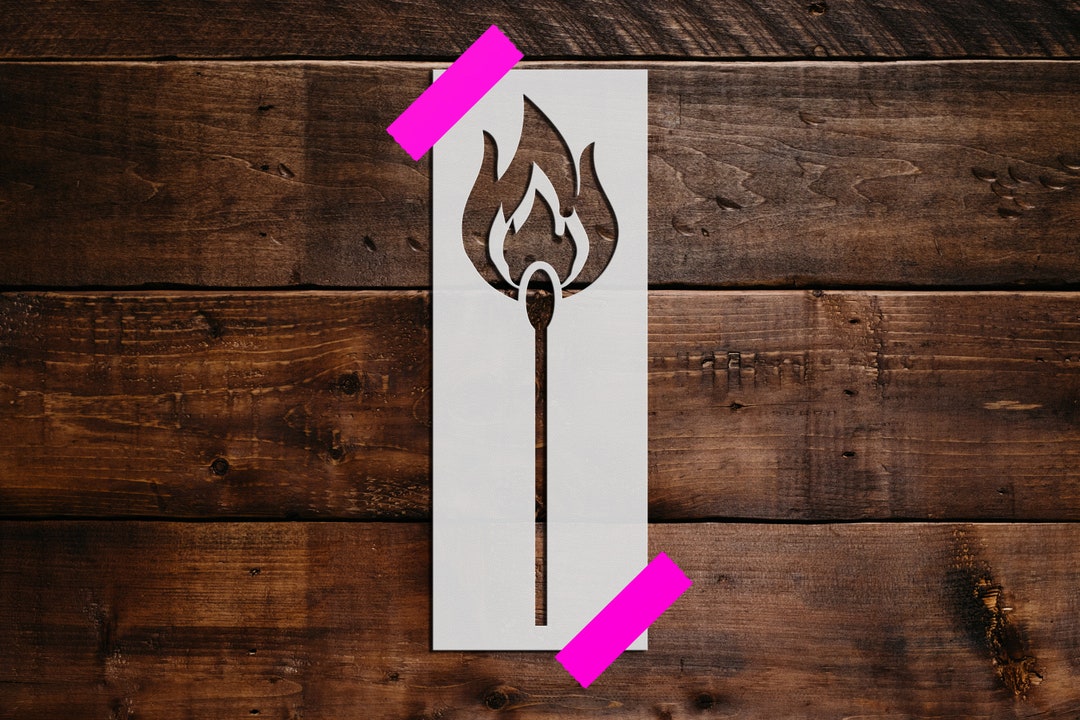Match Stencil - Reusable Match Stencil - DIY Craft Stencil, Painting ...