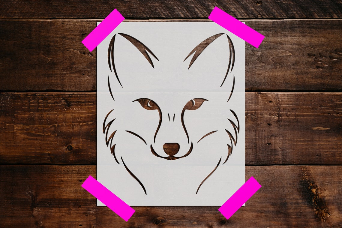 Fox Head Stencil Reusable Fox Head Stencil Art Stencil - Etsy