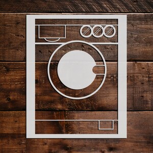 Washing Machine Stencil - Reusable Washing Machine Stencil - Art - DIY ...