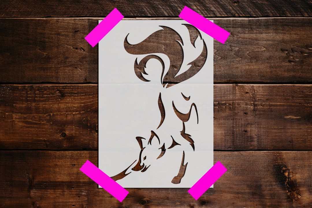 Fox Stencil - Reusable Fox Stencil - DIY Craft Stencil, Painting ...