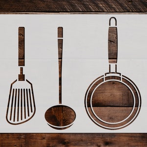 Kitchen Utensils Stencil - Reusable Kitchen Utensils Stencil -art ...