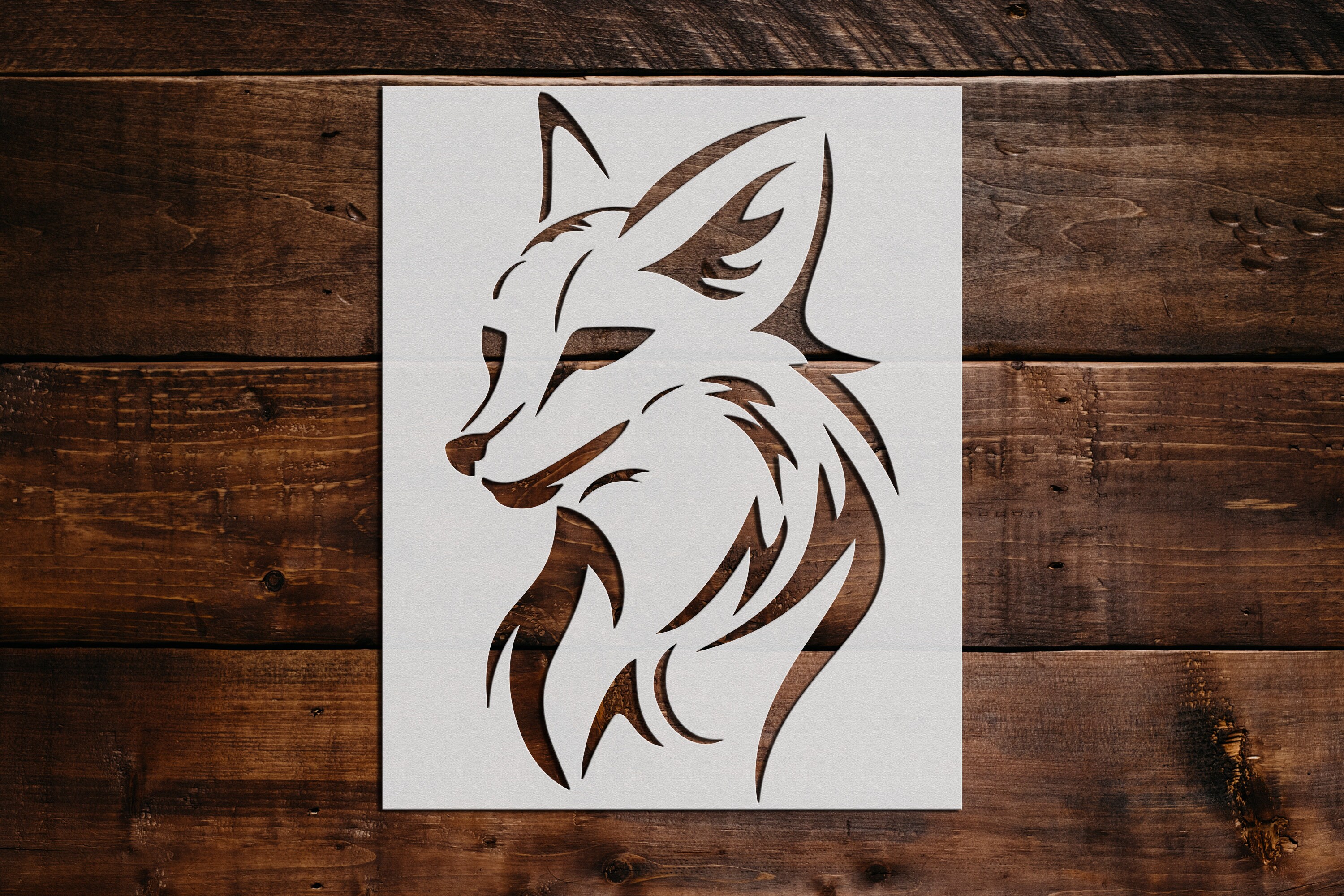 Fox Head Stencil Reusable Fox Head Stencil Art Stencil - Etsy