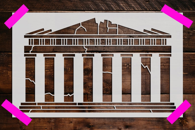 Greek Building Stencil, Reusable Greek Building Stencil, DIY Craft ...