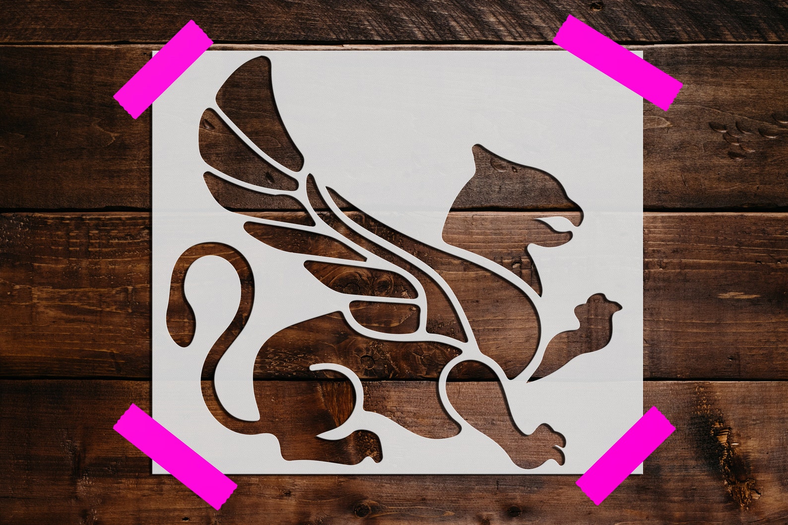 Winged Creature Stencil Reusable Winged Creature Stencil Art | Etsy