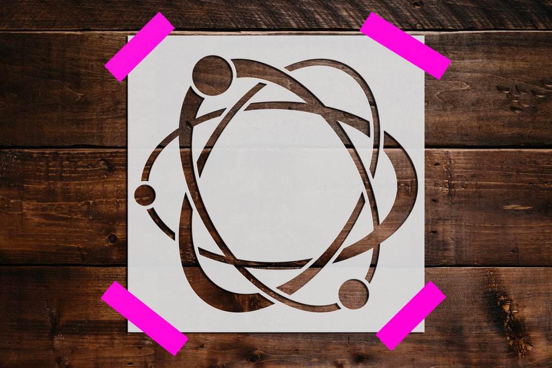 Atom Stencil, Reusable Atom Stencil, DIY Craft Stencil, Large Atom ...