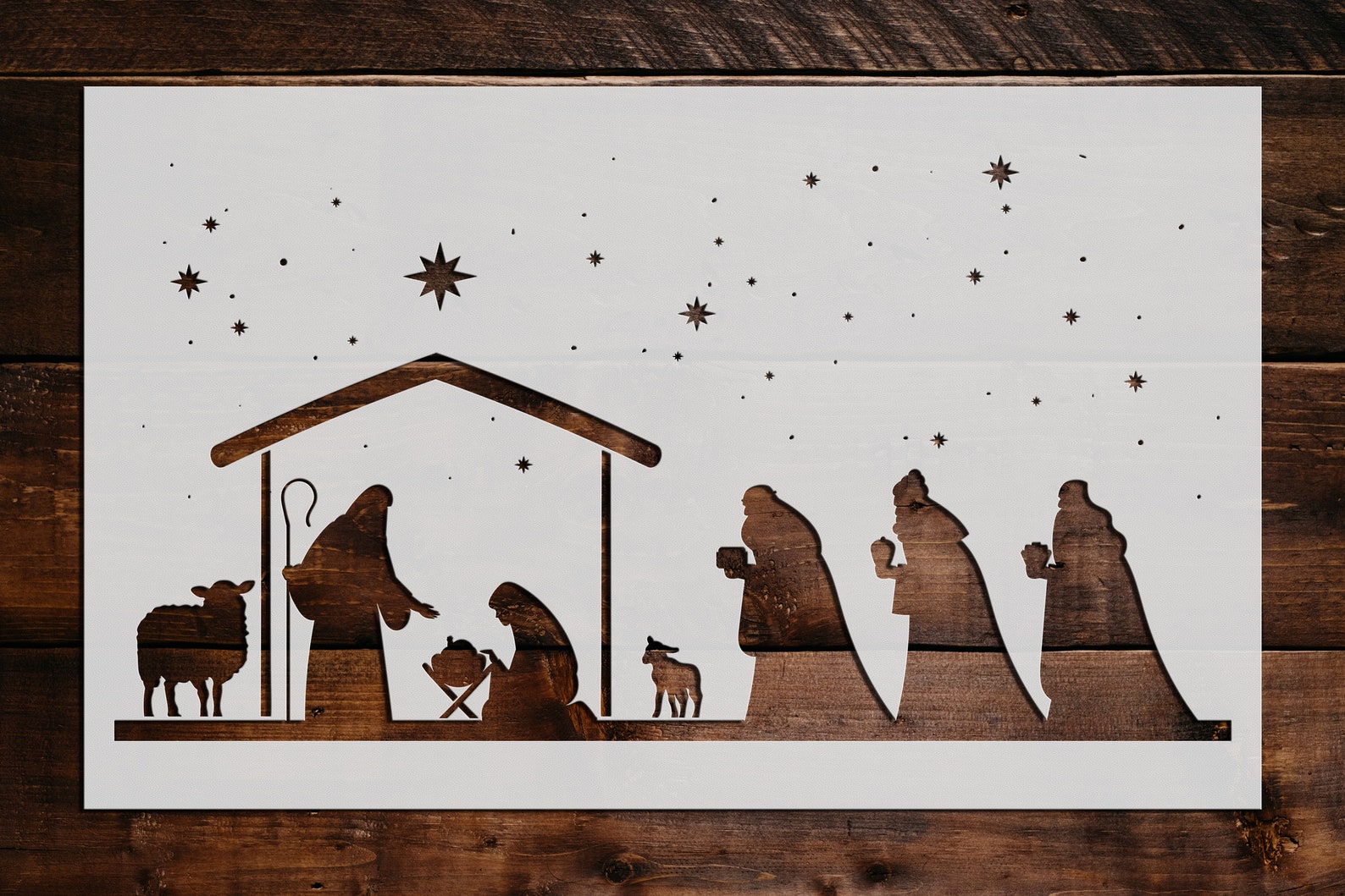 Nativity Scene Stencil Reusable Nativity Scene Stencil Art | Etsy