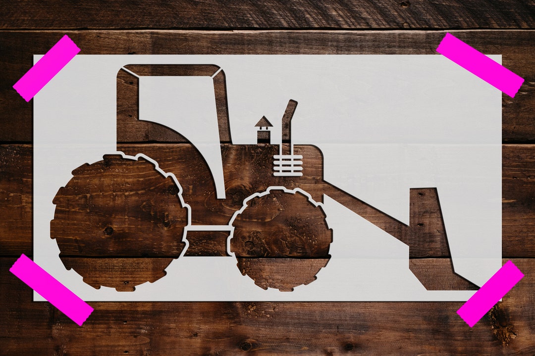 Tractor With Grade Stencil, Reusable Tractor With Grade Stencil, DIY ...