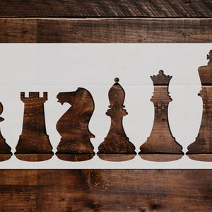 Chess Pieces Stencil - Reusable Chess Pieces Stencil-diy Craft Stencil ...