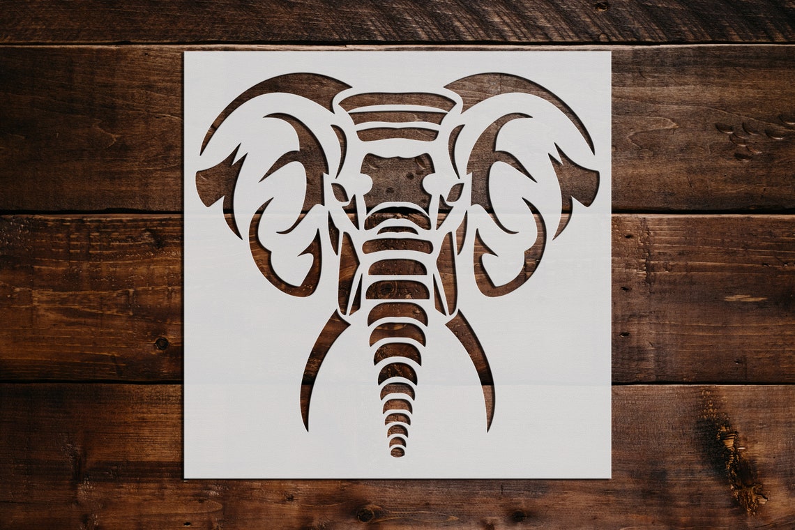Elephant Head Stencil Reusable Elephant Head Stencil Art - Etsy