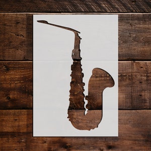 Saxophone Stencil - Reusable Saxophone Stencil - DIY Craft Stencil ...