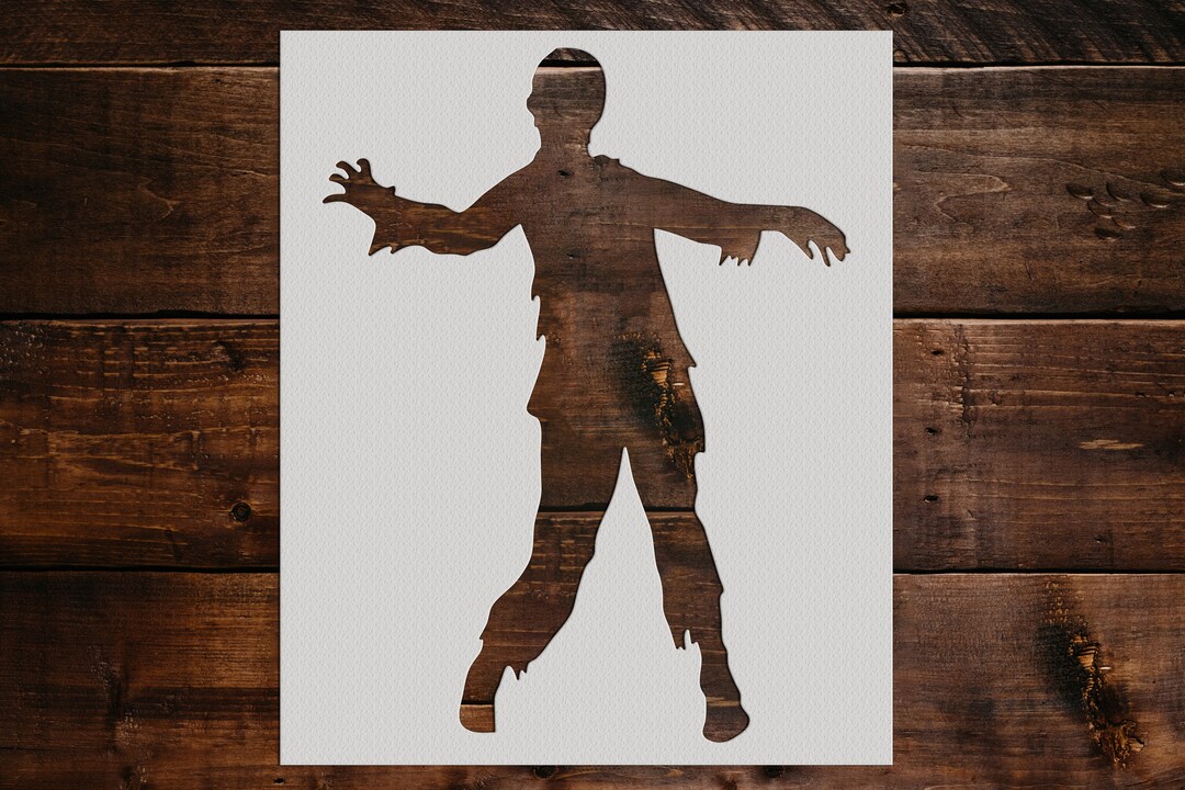 Zombie Stencil, Reusable Zombie Stencil, DIY Craft Stencil, Large ...