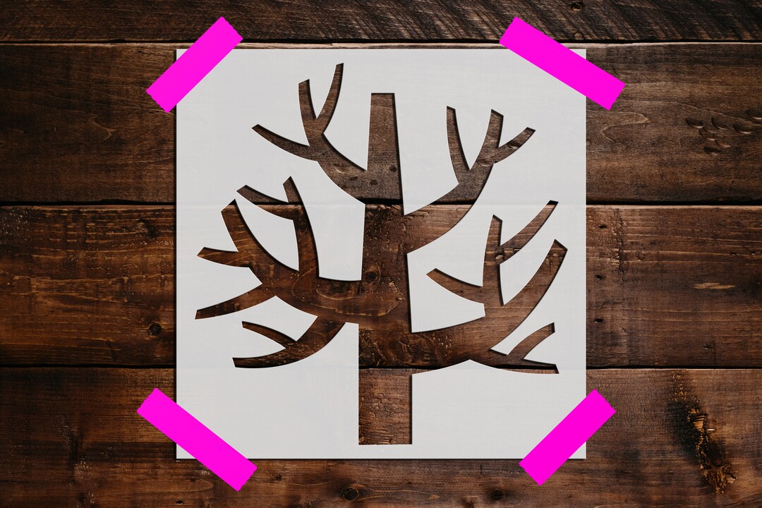 Tree Stencil - Reusable Tree Stencil - Art Stencil - DIY Craft Stencil ...