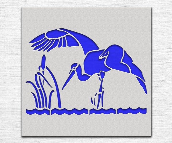 Crane Stencil Reusable Crane Stencil Art Stencil DIY Craft - Etsy