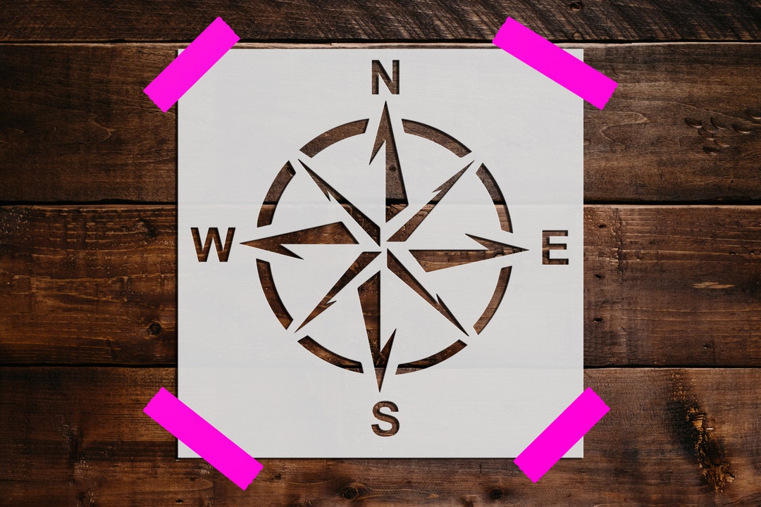 Compass Stencil, Reusable Compass Stencil, DIY Craft Stencil, Large ...