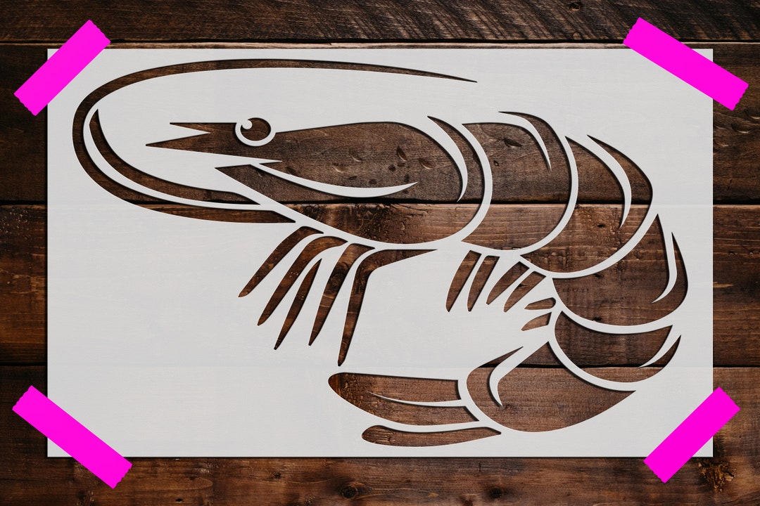 Shrimp Stencil, Reusable Shrimp Stencil, Art Stencil, DIY Craft Stencil ...