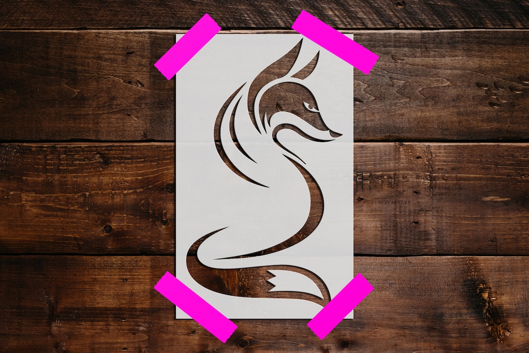 Fox Stencil - Reusable Fox Stencil - DIY Craft Stencil, Painting ...