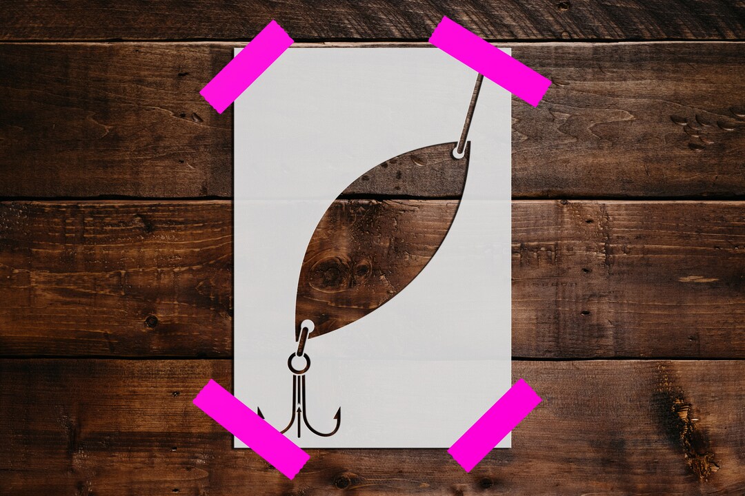Fishing Lure Stencil - Reusable Fishing Lure Stencil - Art - DIY Craft ...