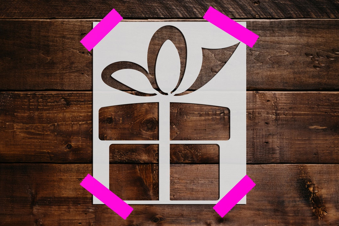 Present Stencil - Reusable Present Stencil - Art Stencil - DIY Craft Stencil, Painting Stencil ...