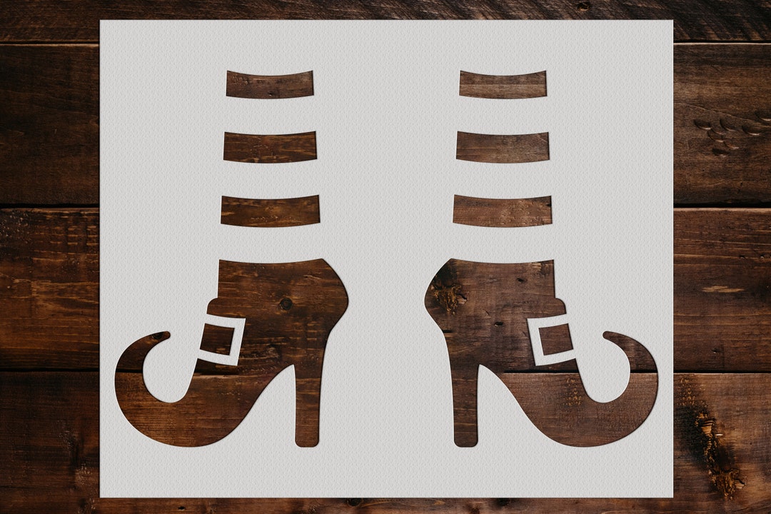 Witches Boots Stencil -reusable Witches Boots Stencil Art Stencil- DIY Craft Stencil -reusable ...