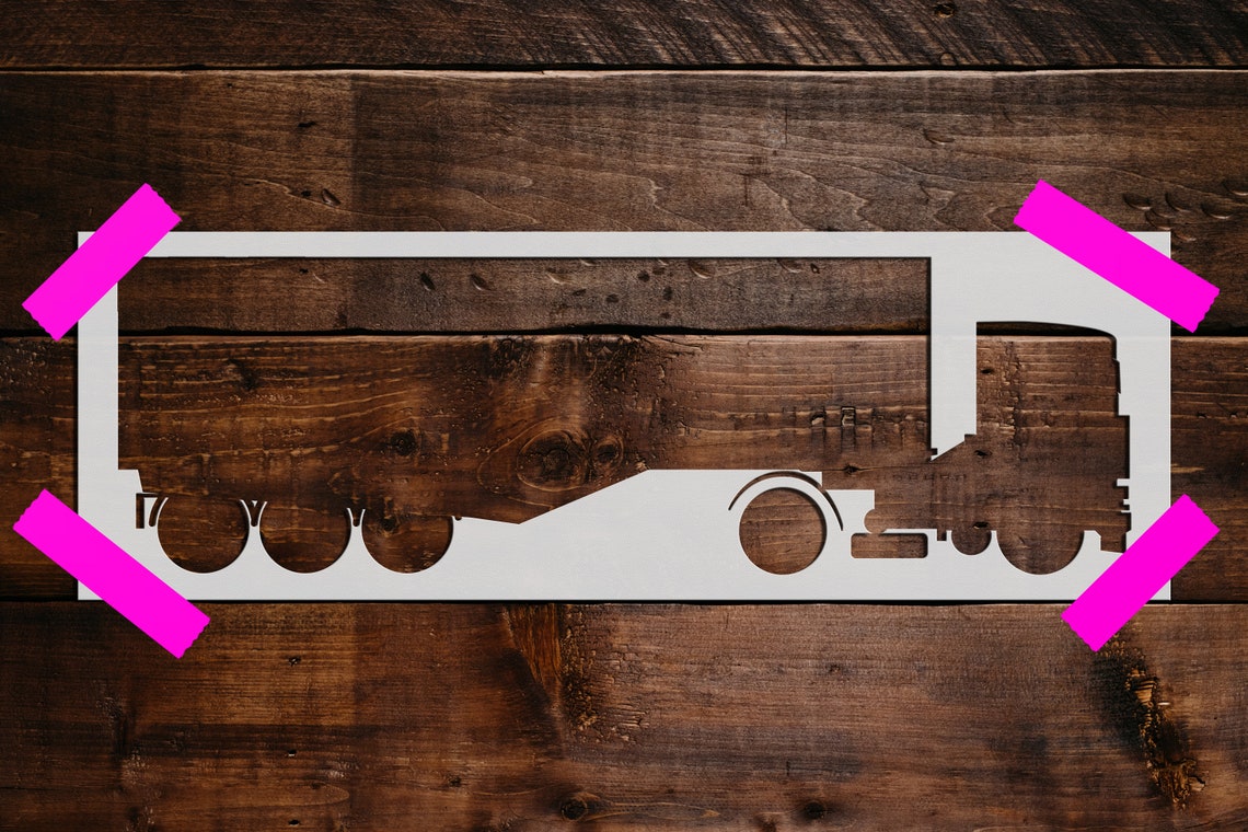 Tractor Trailer Stencil Reusable Tractor Trailer Stencil | Etsy