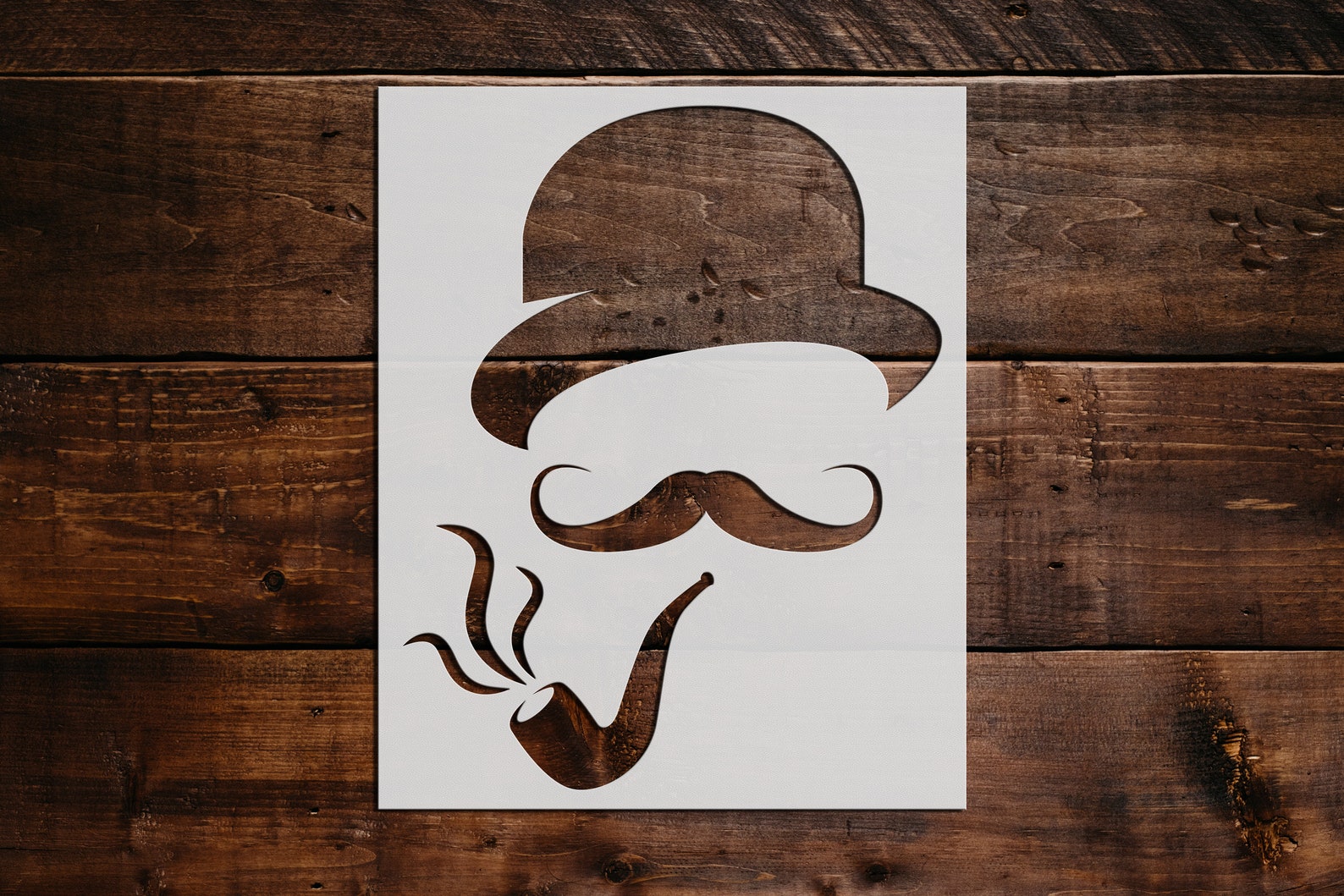Man With Pipe Stencil Reusable Man With Pipe Stencil DIY | Etsy