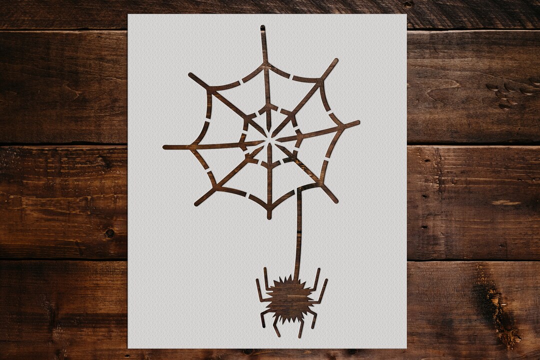 Spider and Web Stencil - Reusable Spider Stencil -art Stencil - DIY ...