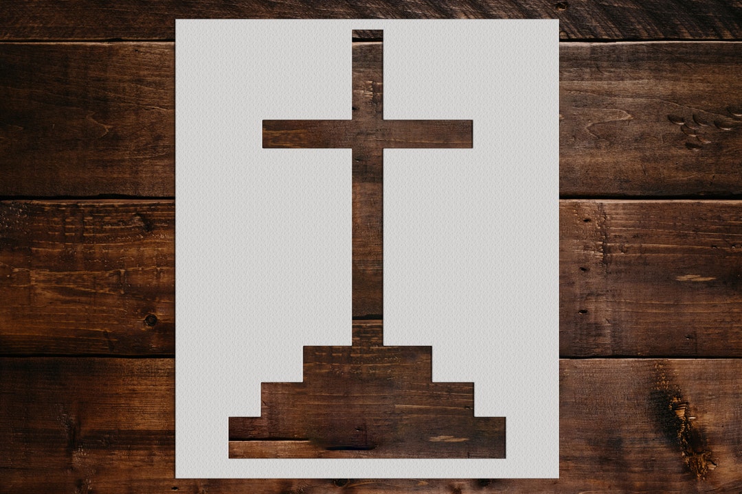 Cross Tombstone Stencil - Reusable Cross Tombstone Stencil - DIY Craft ...