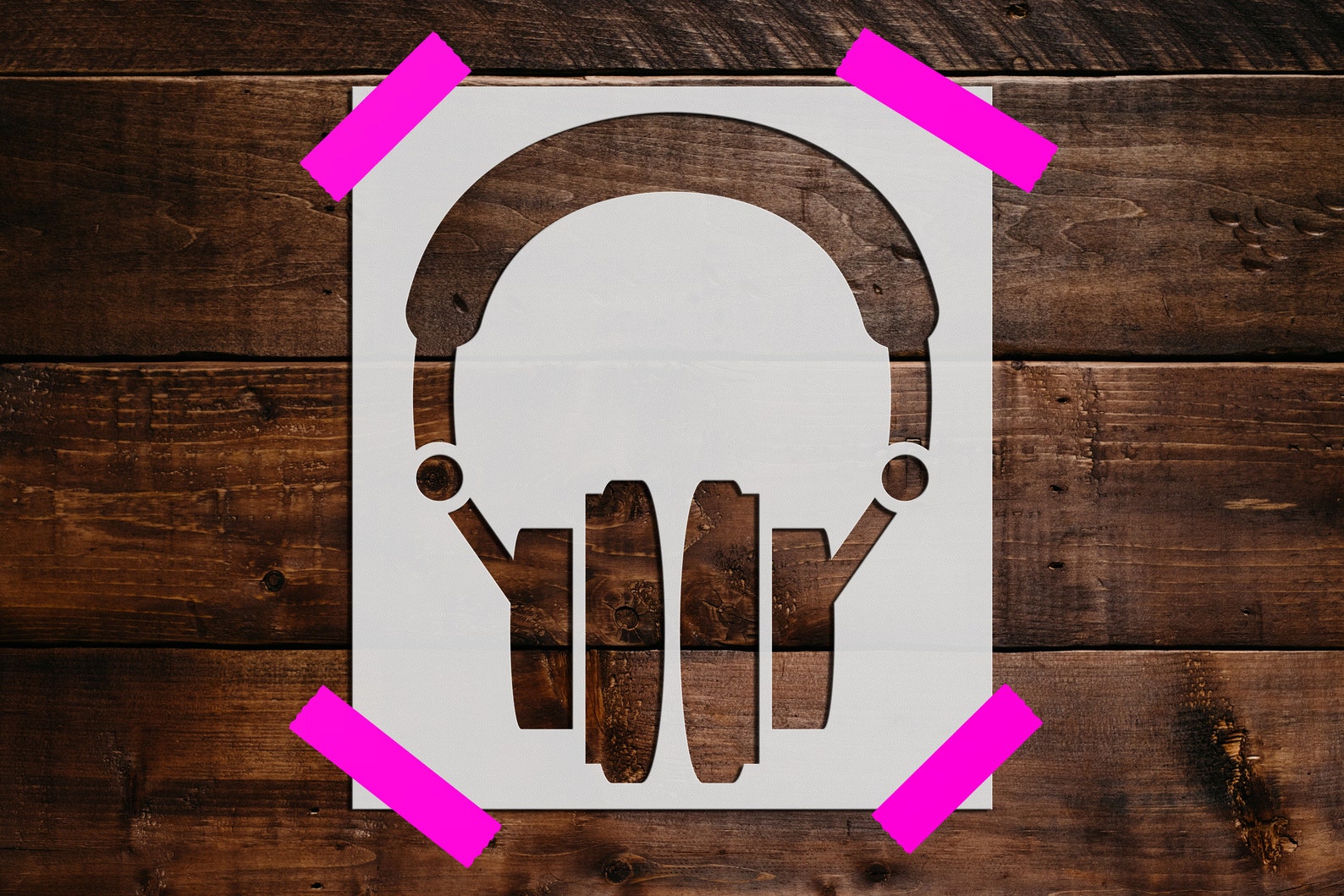 Head Phones Stencil - Reusable Head Phones Stencil - DIY Craft Stencil ...