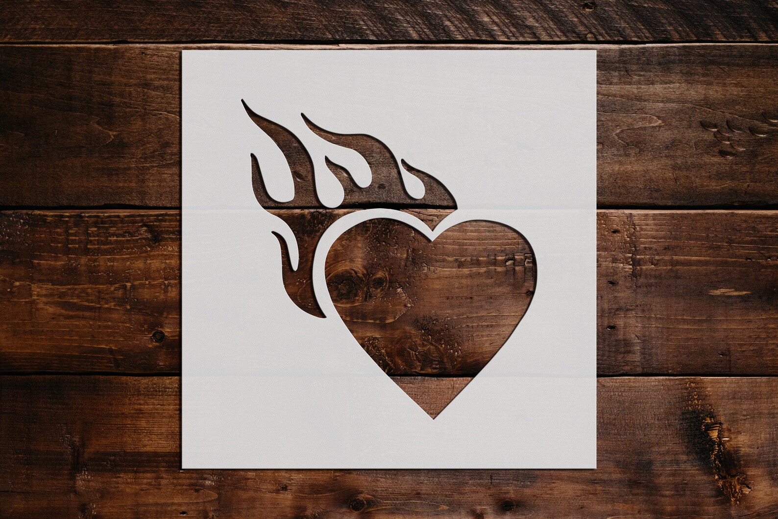 Fiery Heart Stencil - Reusable Fiery Heart Stencil - Art Stencil - DIY ...