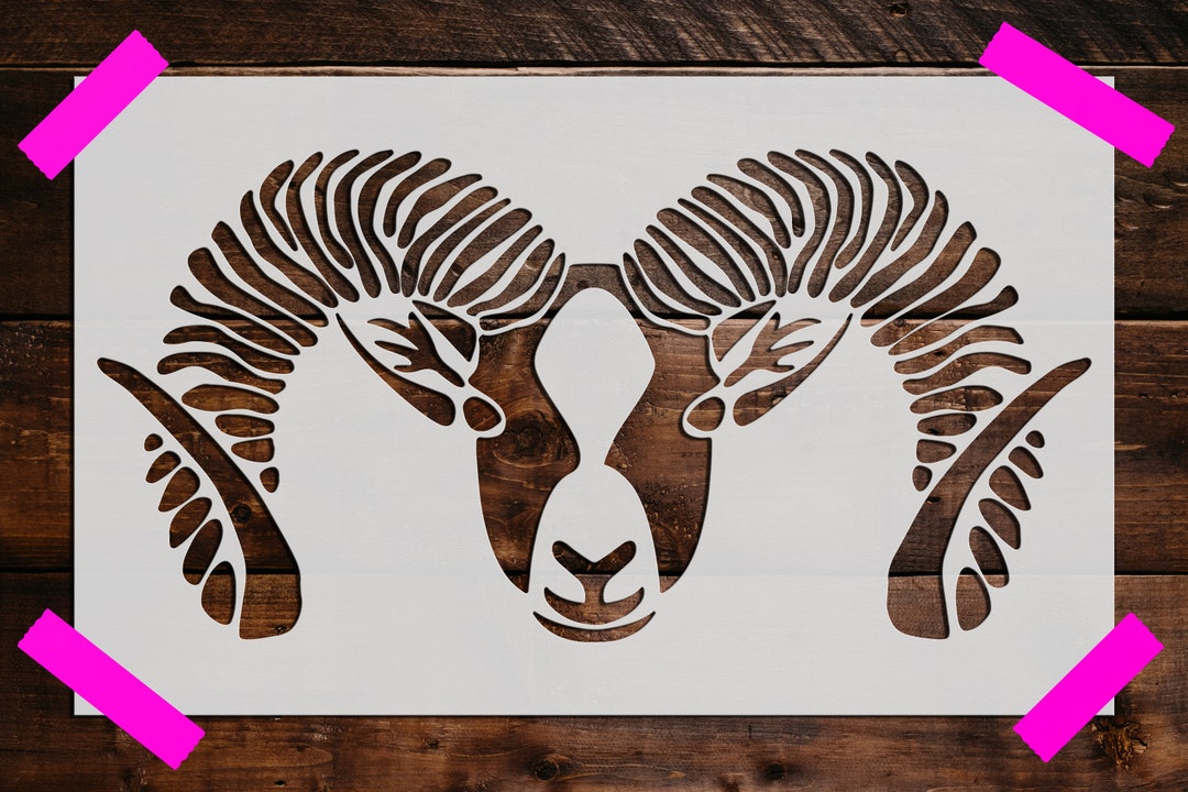 Ram Goat Stencil, Reusable Ram Stencil, Art Stencil, DIY Craft Stencil ...