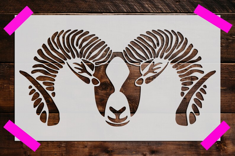 Ram Goat Stencil, Reusable Ram Stencil, Art Stencil, DIY Craft Stencil ...