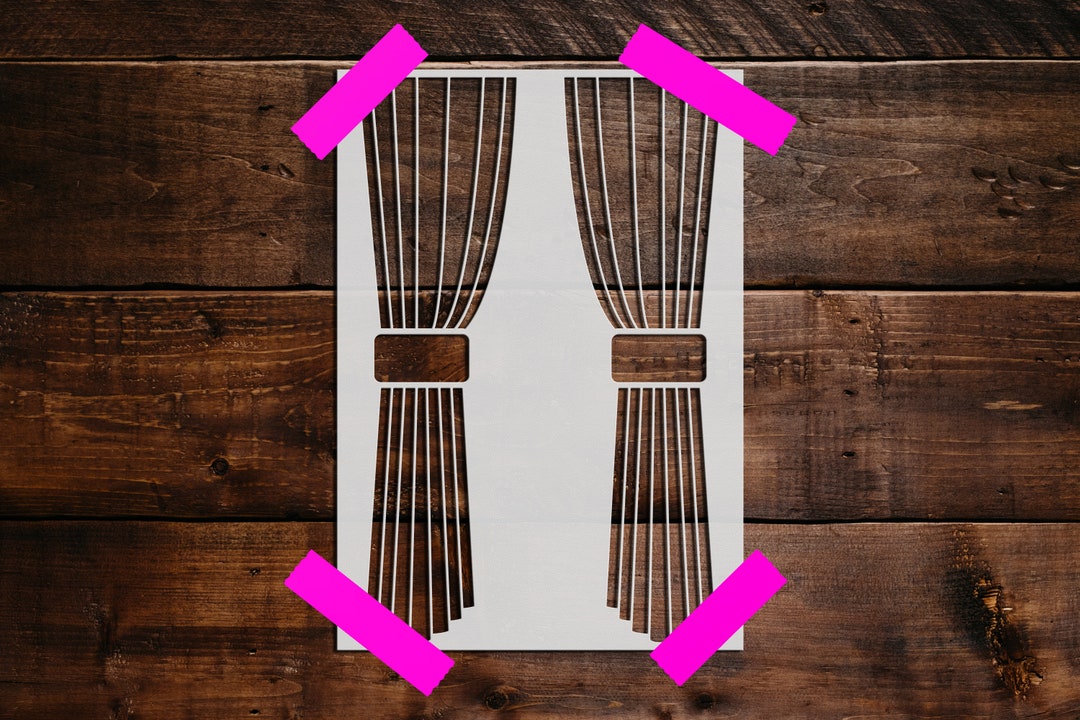 Curtains Stencil - Reusable Curtains Stencil - Art Stencil - DIY Craft ...