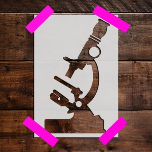 Microscope Stencil - Reusable Microscope Stencil - DIY Craft Stencil ...