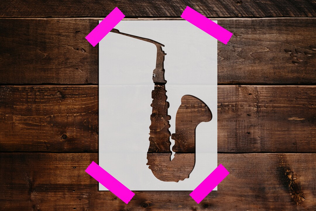 Saxophone Stencil - Reusable Saxophone Stencil - DIY Craft Stencil ...