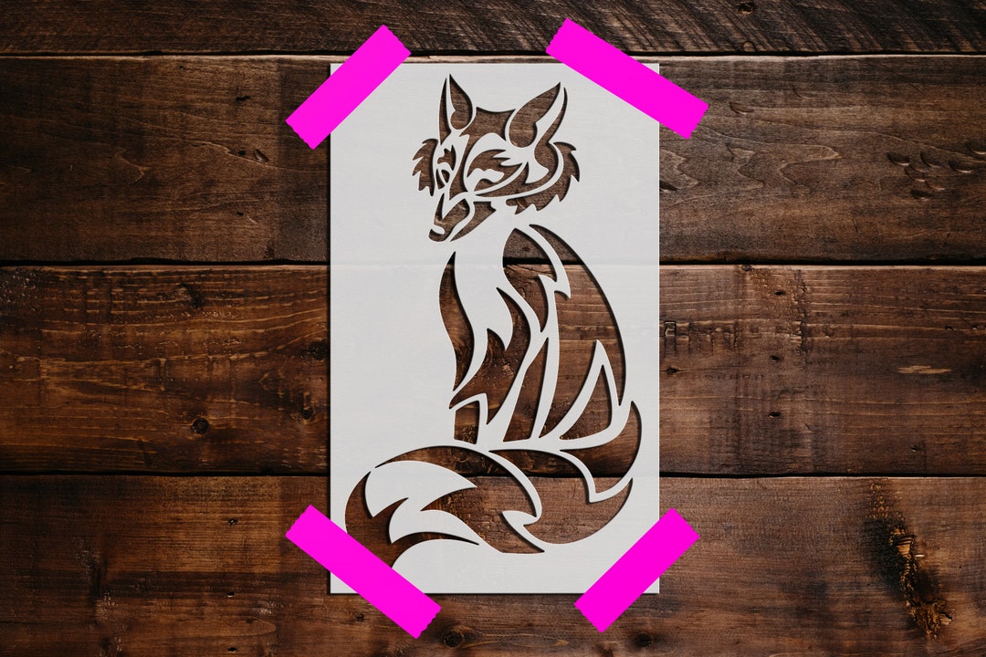 Fox Stencil - Reusable Fox Stencil - Art Stencil - DIY Craft Stencil ...