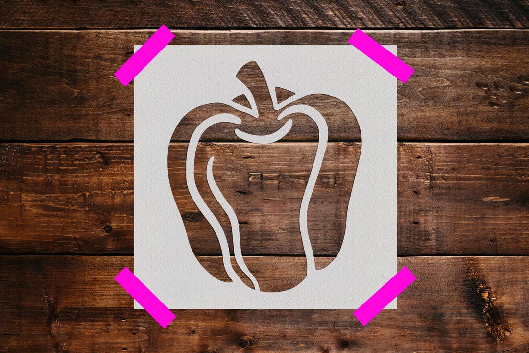 Bell Pepper Stencil, Reusable Bell Pepper Stencil, Art Stencil, DIY ...